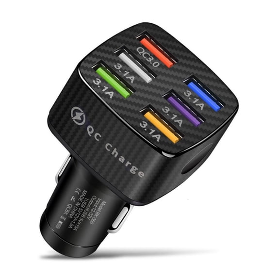 YIGSECU 6 Port USB Quick Charging Car Charging Quick Charging3.0 30W ...