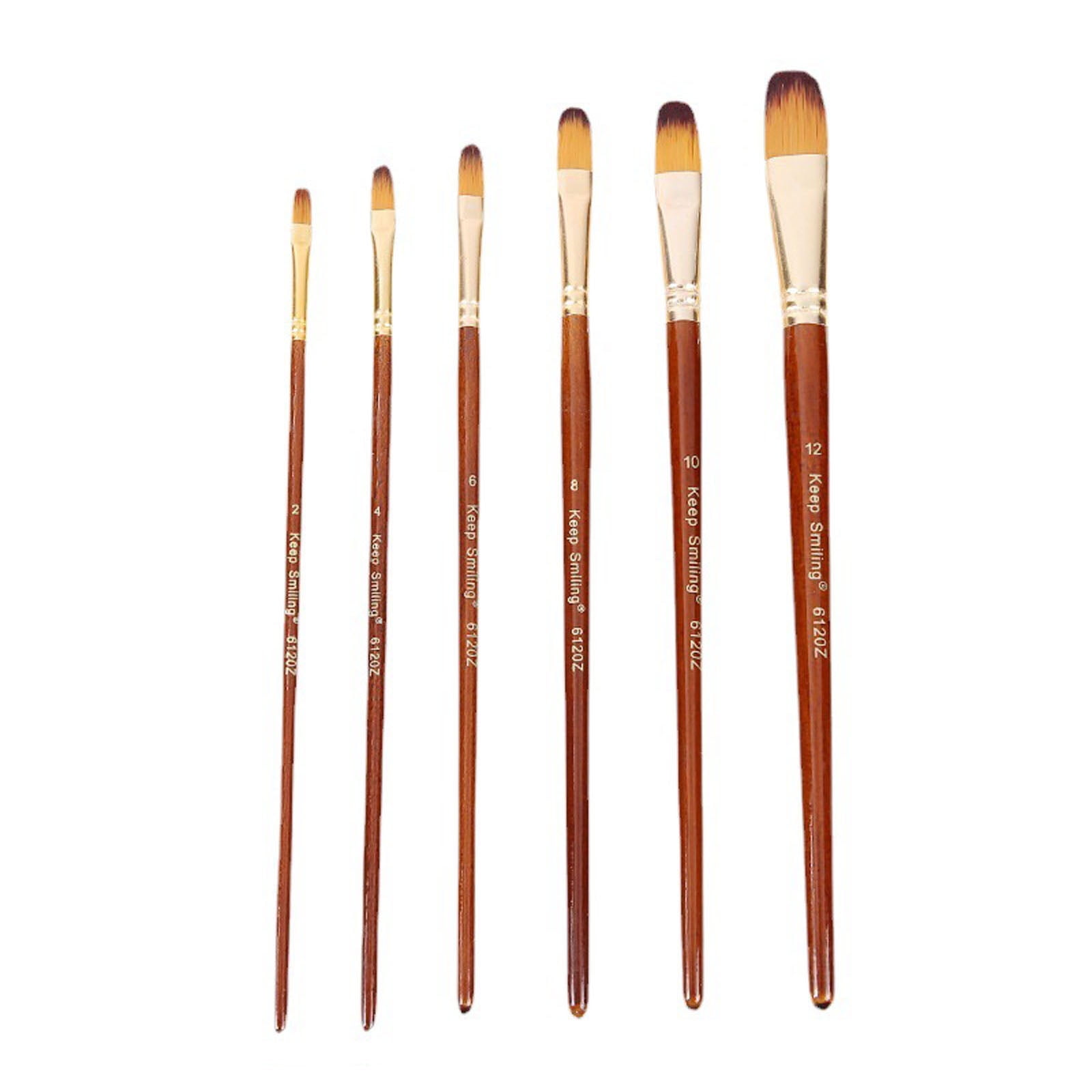YIGSECU 6Pcs Premium Acrylic Oil Paint Brushes Set Nylon Tips ...