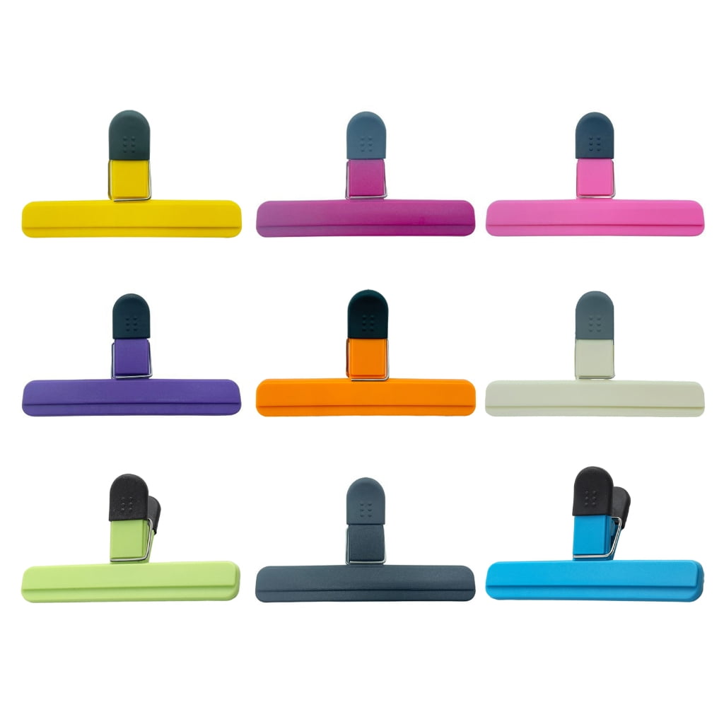YIGSECU 9 Pieces Chip Bag Clips, Heavy Duty Air Tight Seal Grip for ...