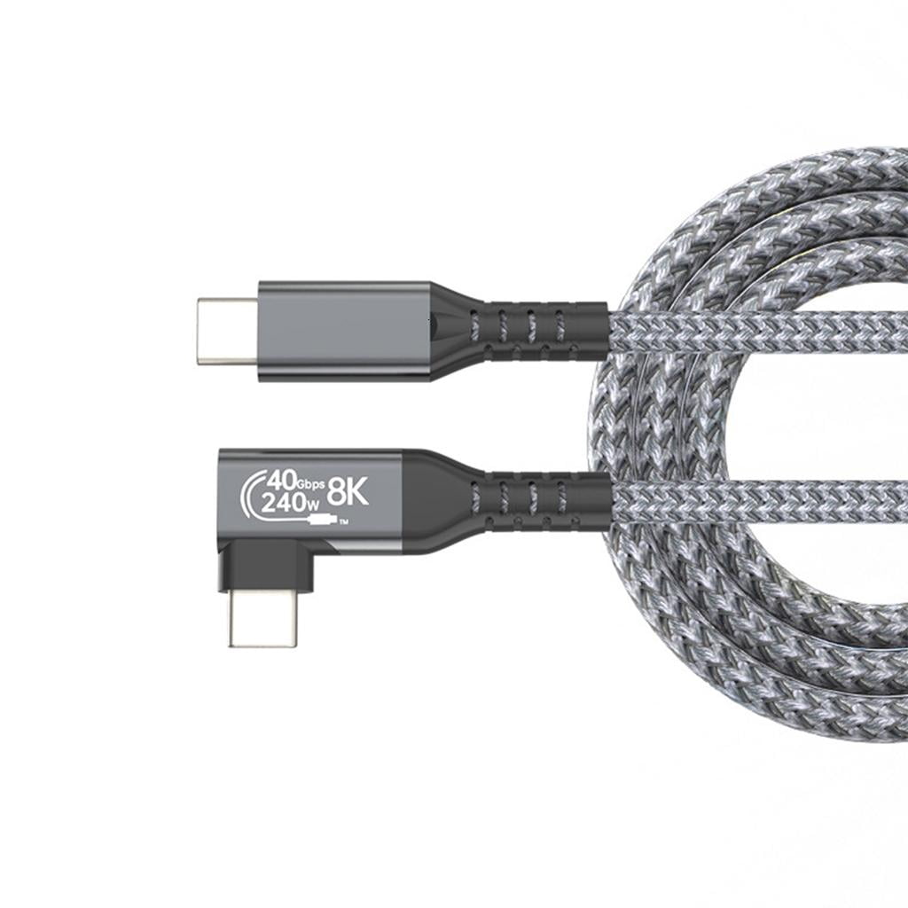 YIGSECU 90° Angled USB C Data and Charging Cable Cord 2.6G/s Speed 8K ...