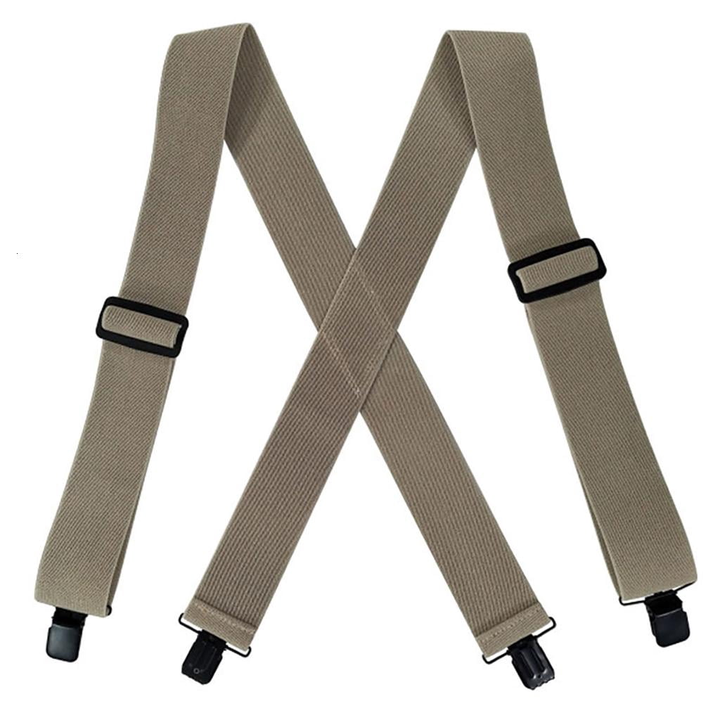YIGSECU Adjustable Suspenders for Men Strong Metal Clip Elastic Brace ...