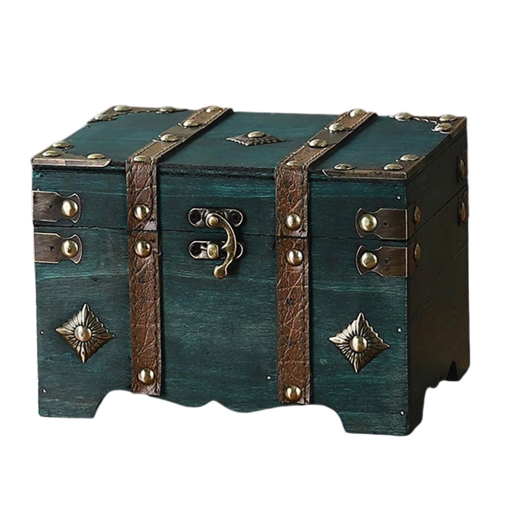 YIGSECU Antique Style Locking Storage Box Large Capacity Secure Design ...