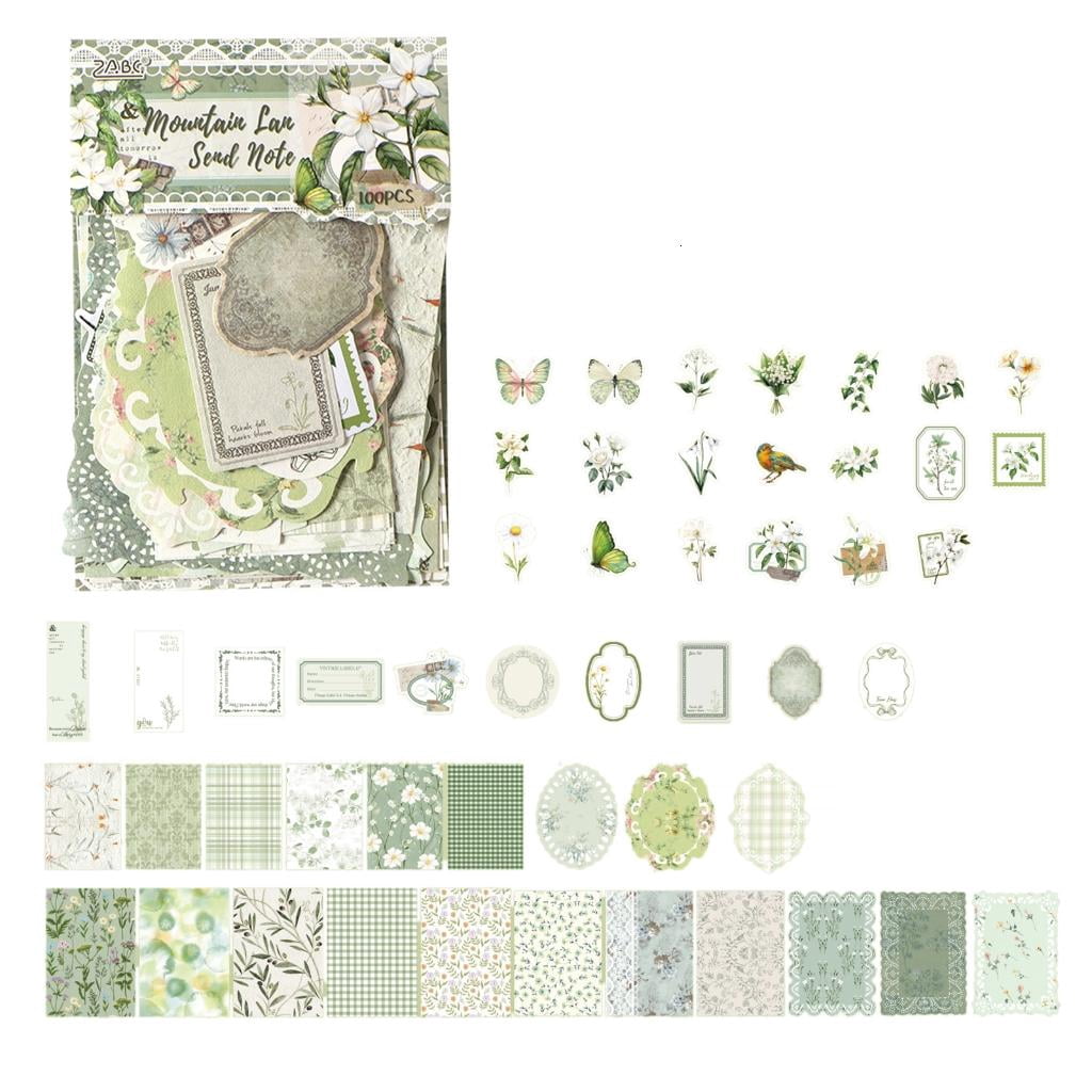 YIGSECU Artistics Florals Scrapbook Sticker Pack Designs For Handmade ...