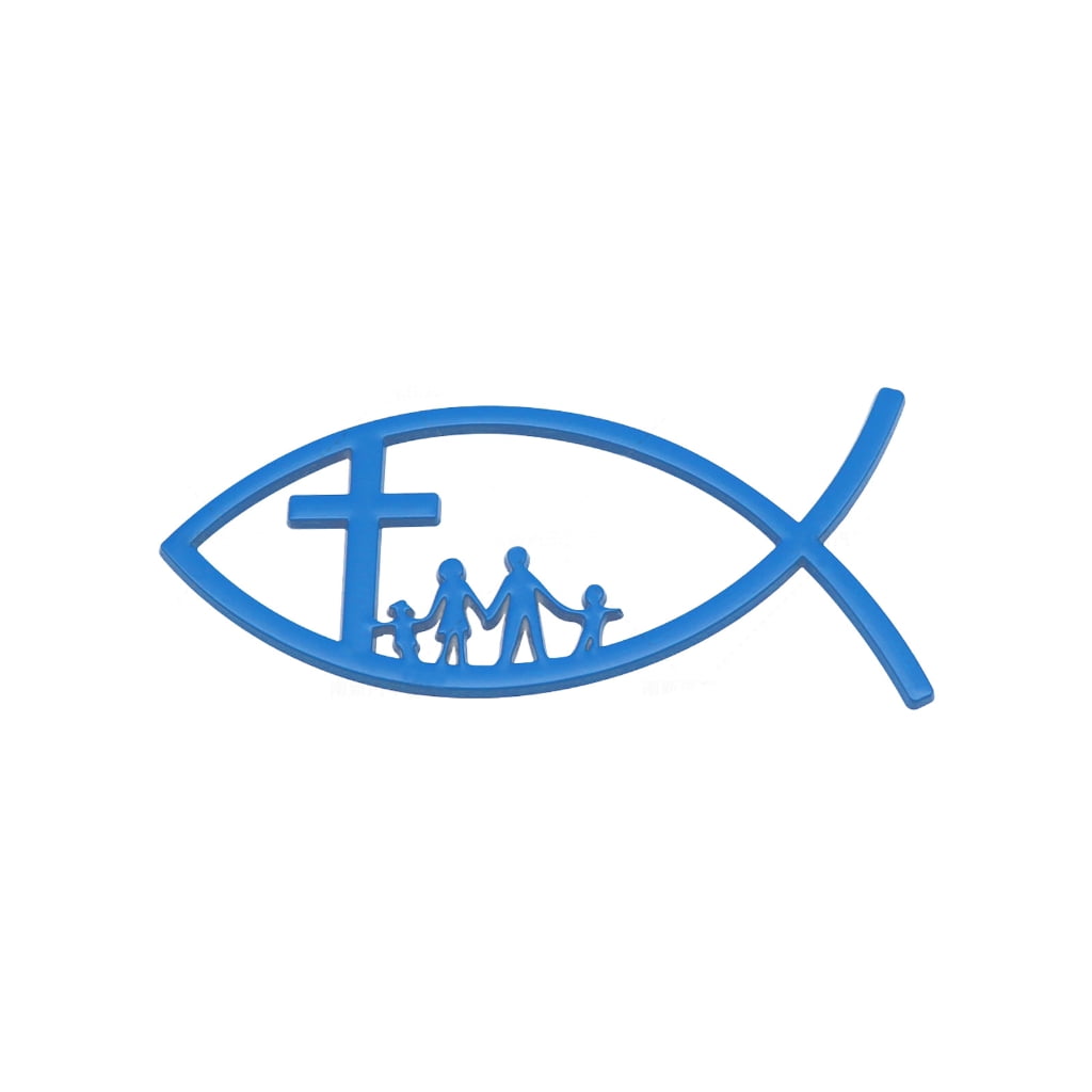 YIGSECU Automotive Fish Badge Adhesive Metal Decal Car Fish Decal ...