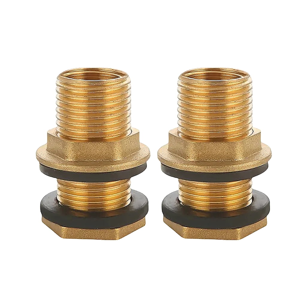 YIGSECU Brass Barrels Connectors G3/8" x G1/2" Bulkhead Fittings for ...