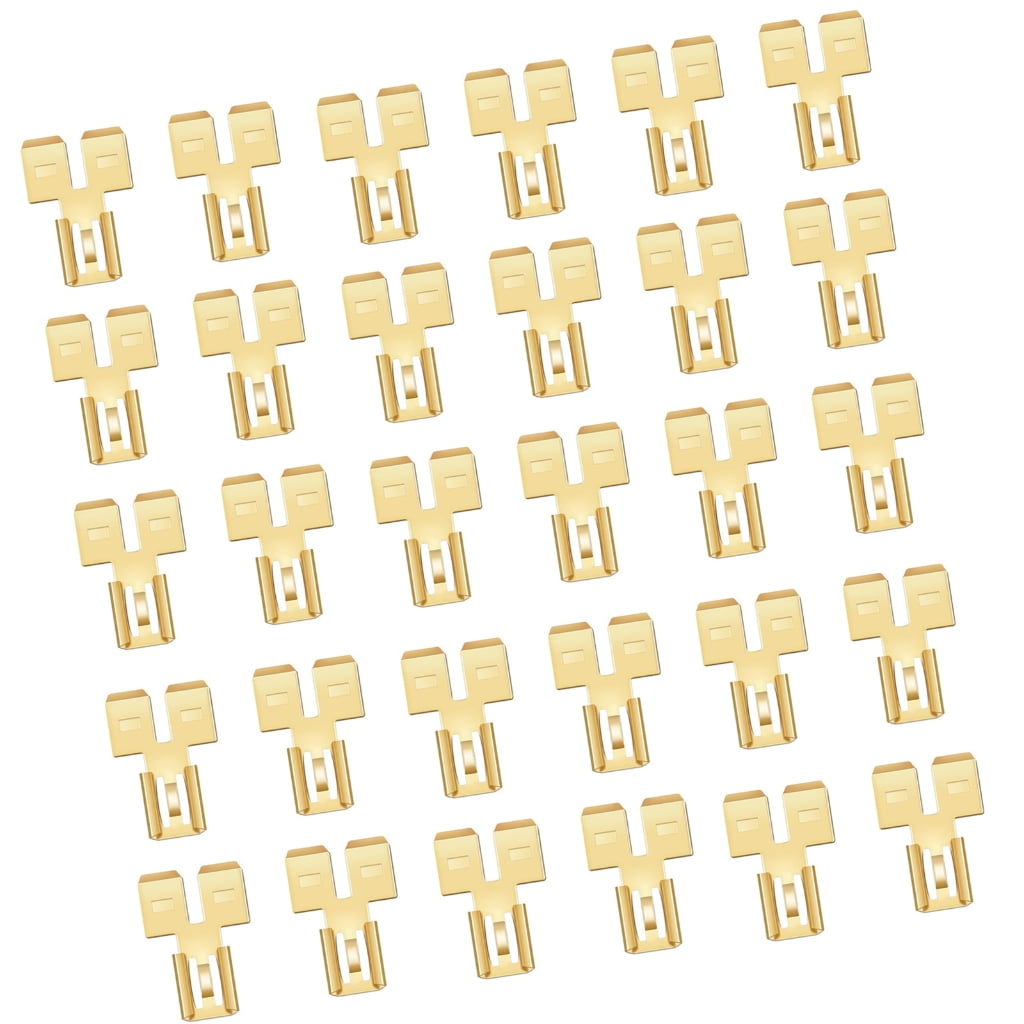 YIGSECU Brass Double Spade Connectors Double Spade Wire Terminal for ...