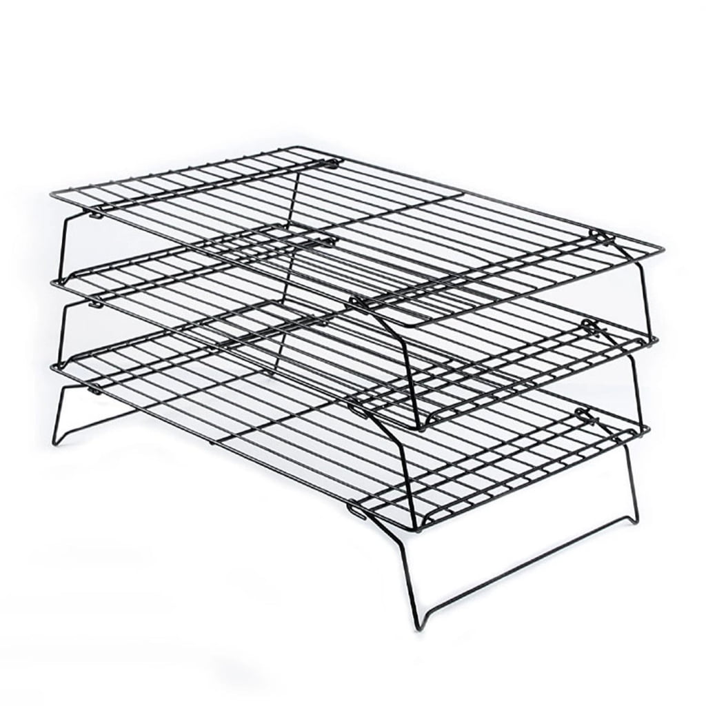 YIGSECU Bread Cake Cooling Rack Holder Non-Stick Metal Grid Baking Tray ...
