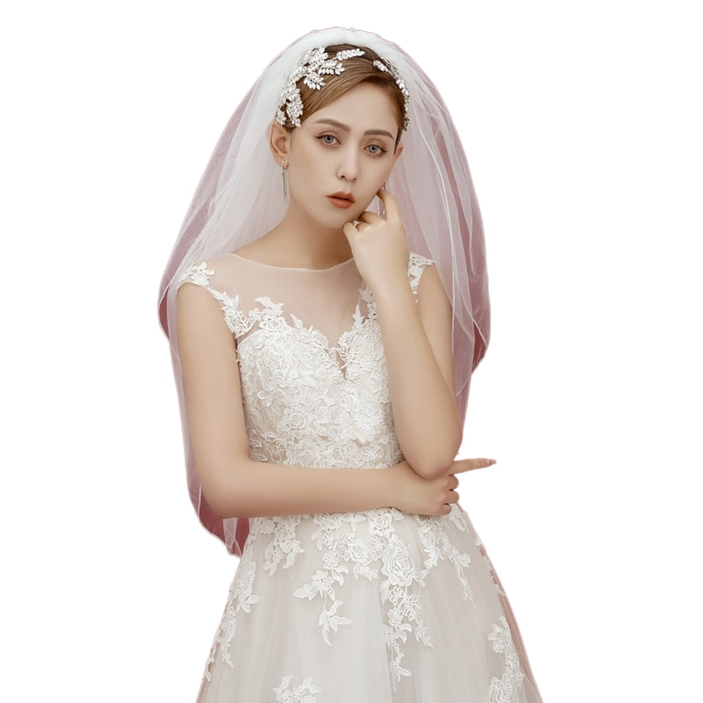 YIGSECU Bride Veil Simple Veil Hair Wedding Hair Sheer White Head ...