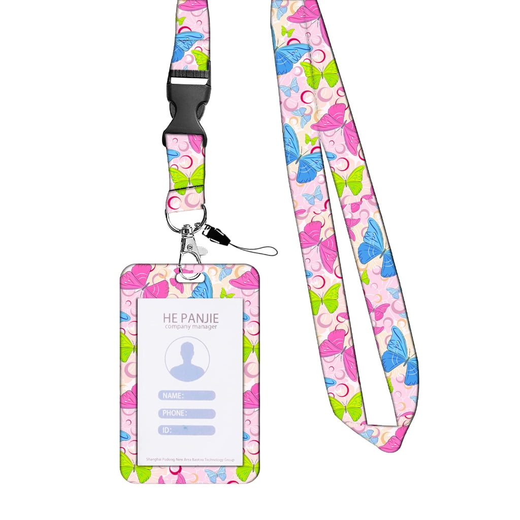 YIGSECU Butterfly Retractable Badge Reels & Name Card Holder with ...