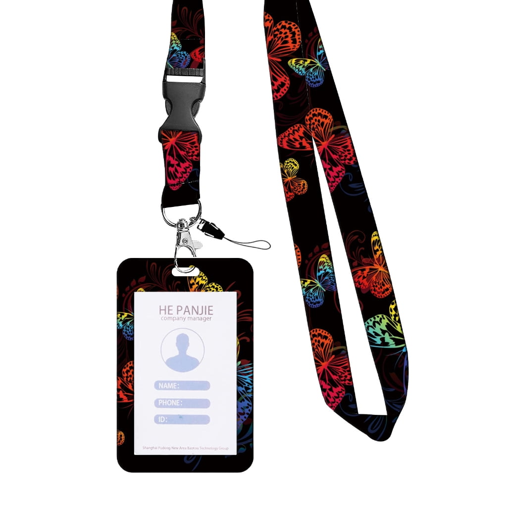 YIGSECU Butterfly Retractable Badge Reels & Name Card Holder with ...