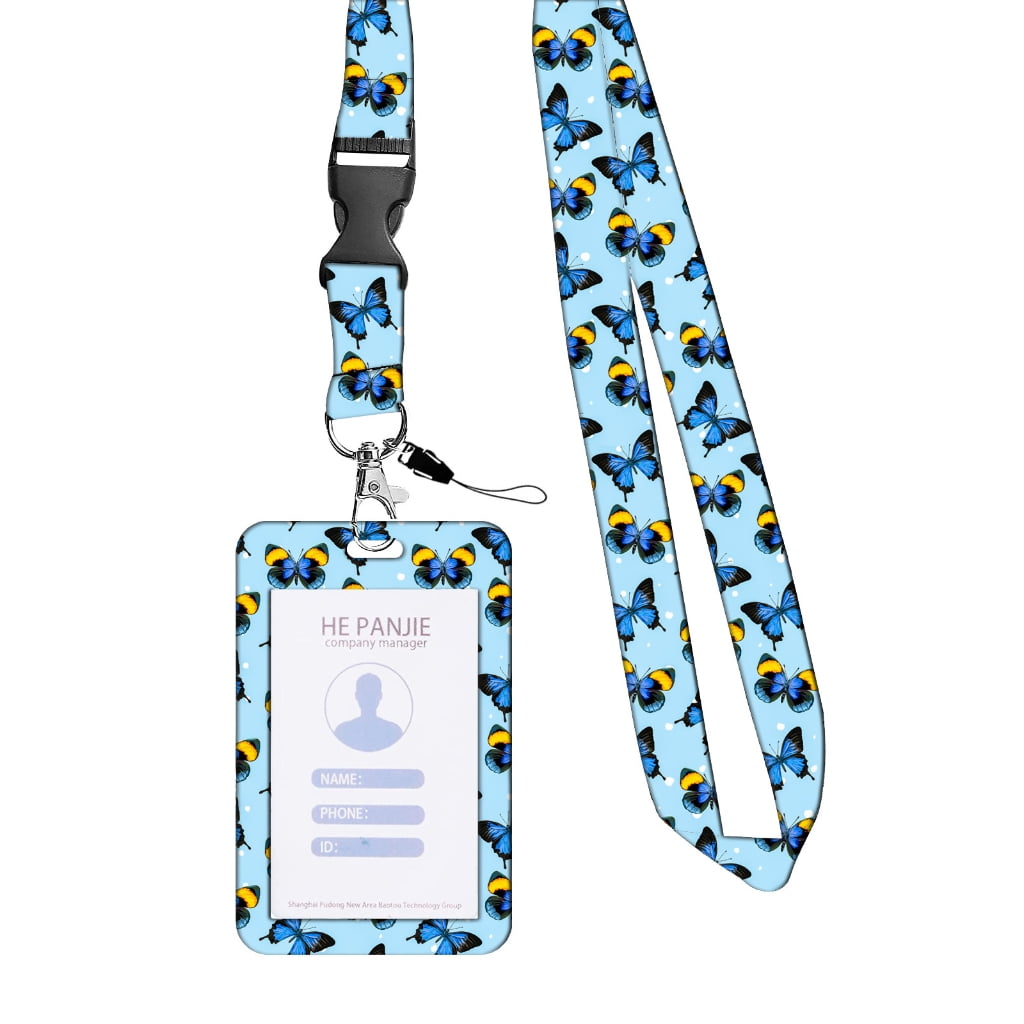 YIGSECU Butterfly Retractable Badge Reels & Name Card Holder with ...