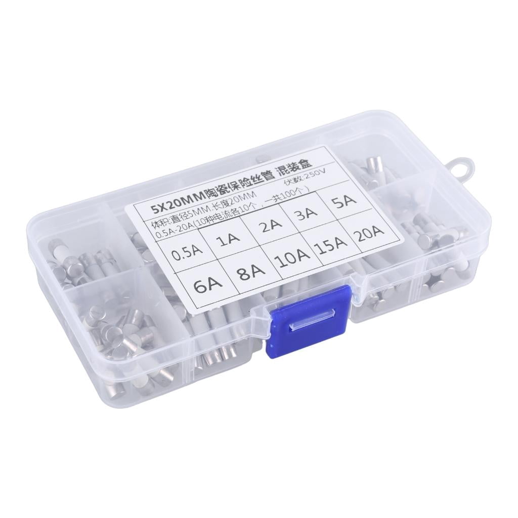 YIGSECU Ceramic Tube Collection Glass Tubes set with Box 250V 5x20mm ...