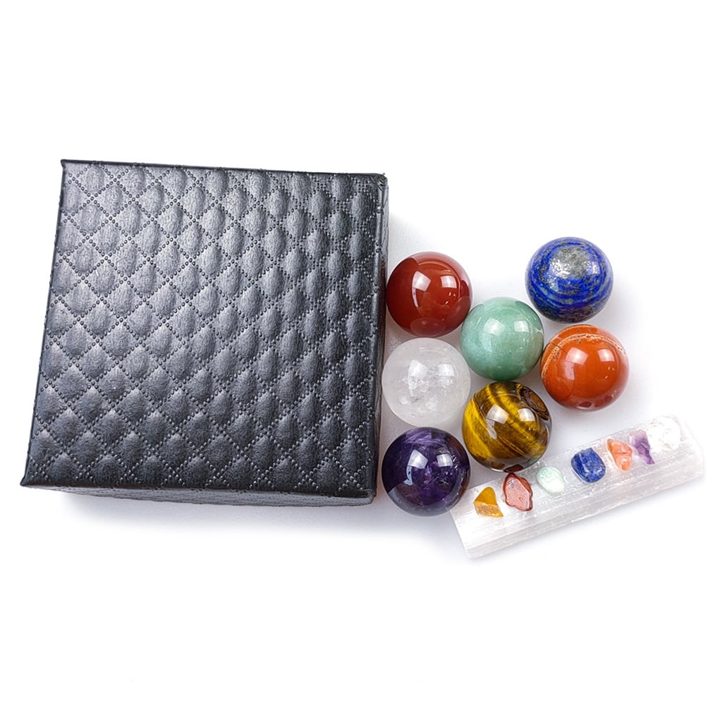 YIGSECU Chakela Seven Natural 20mm Ball Boxed Crystal Stone - Walmart.com
