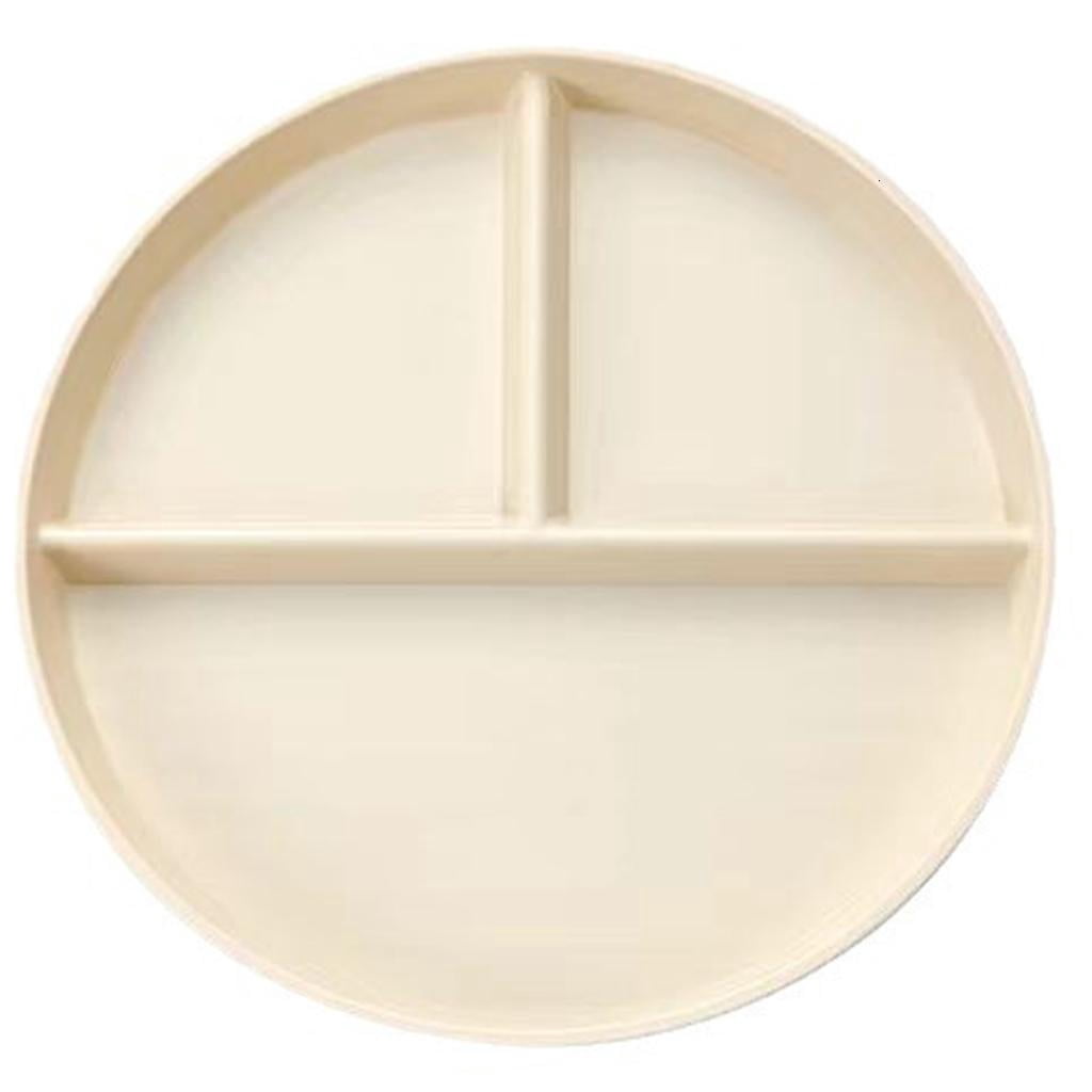 YIGSECU 22cm Sectioned Dining Plate Kitchen Tablewares Plastic Texture ...