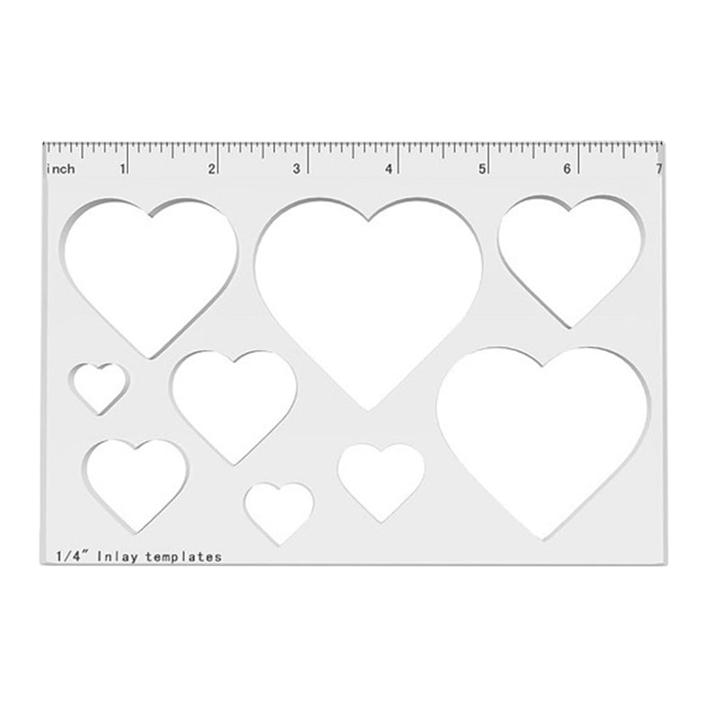YIGSECU Clear Acrylic Inlay Template with Triangle or Heart Designs ...