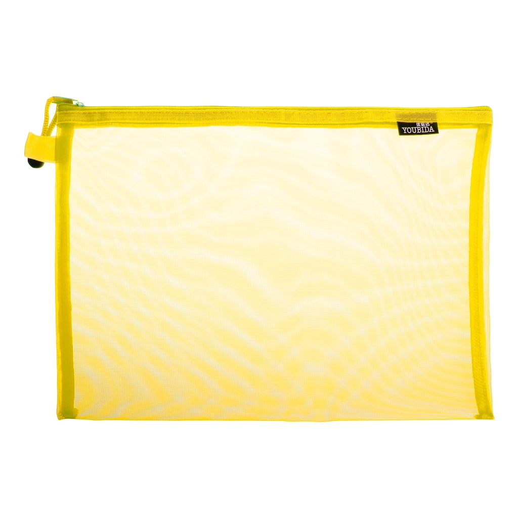 YIGSECU Colored File Bag Large Zip-up Mesh Pocket Test Paper Holder Bag ...