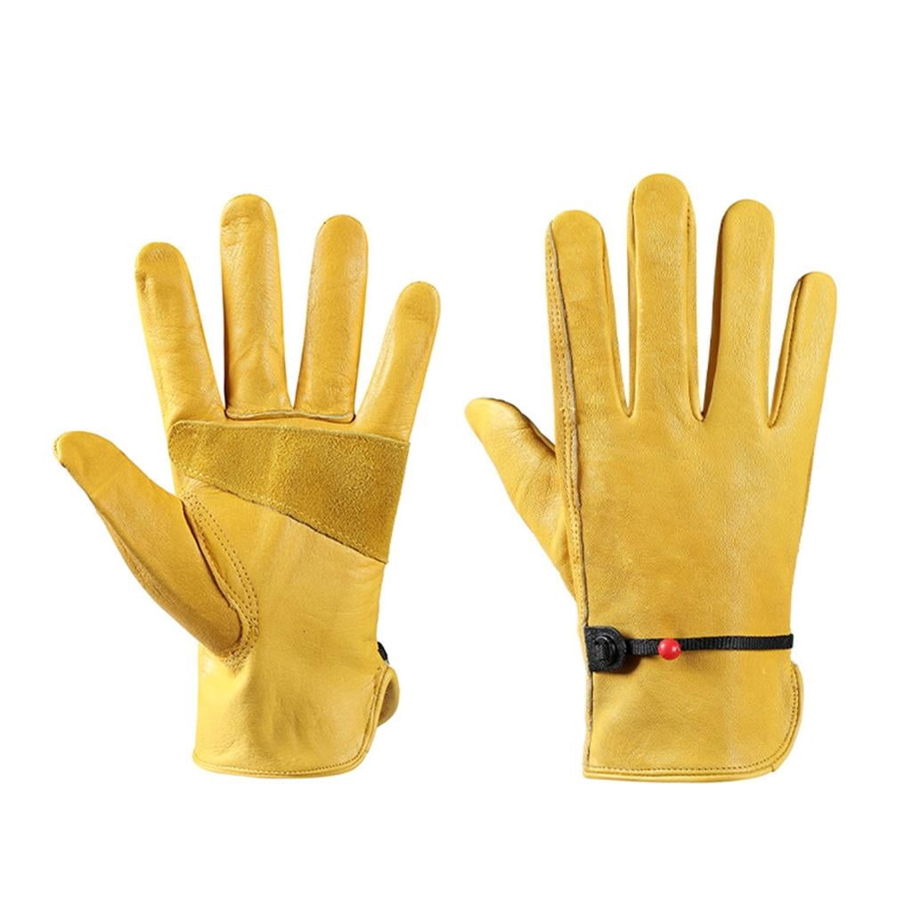 YIGSECU Cowhide Welding Gloves, Grain Reinforcement on Palms, Long ...