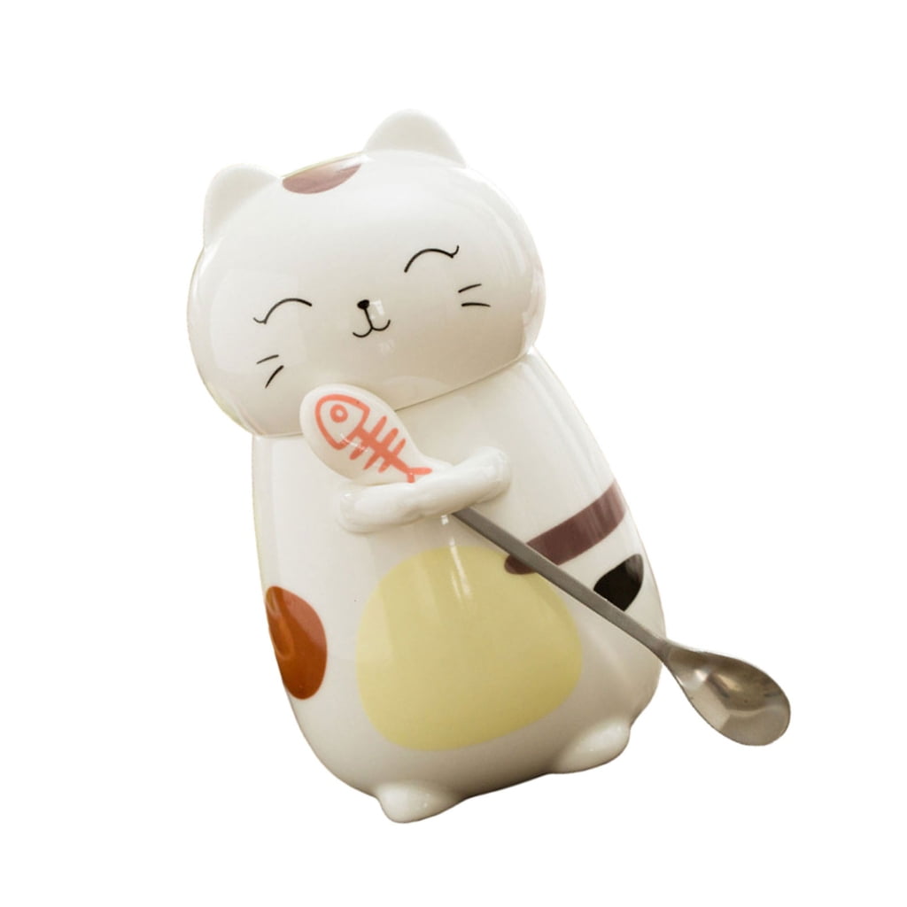 YIGSECU Creative 400ml Animal Coffee Cup with Spoon Lid Practical Cup ...