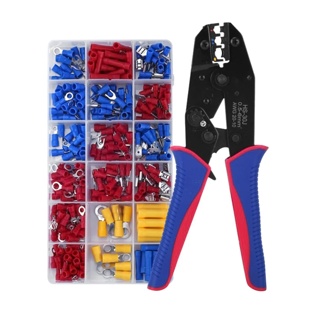 YIGSECU Crimping Pliers Cable Lugs Set Adjustable Ratchat Crimper Plier ...