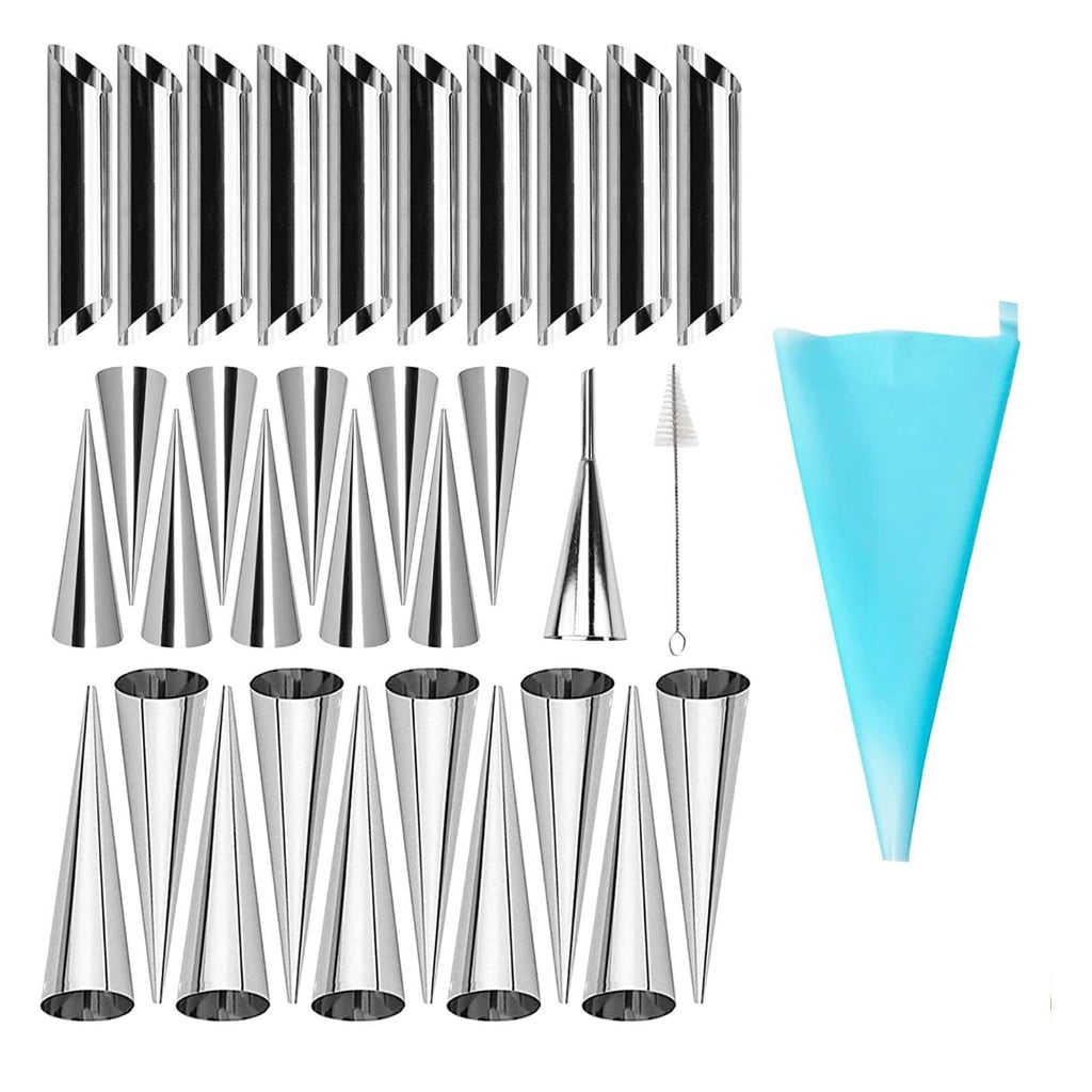 YIGSECU Croissants Making Mold Essential Cannoli Form Tube Cream Horn ...