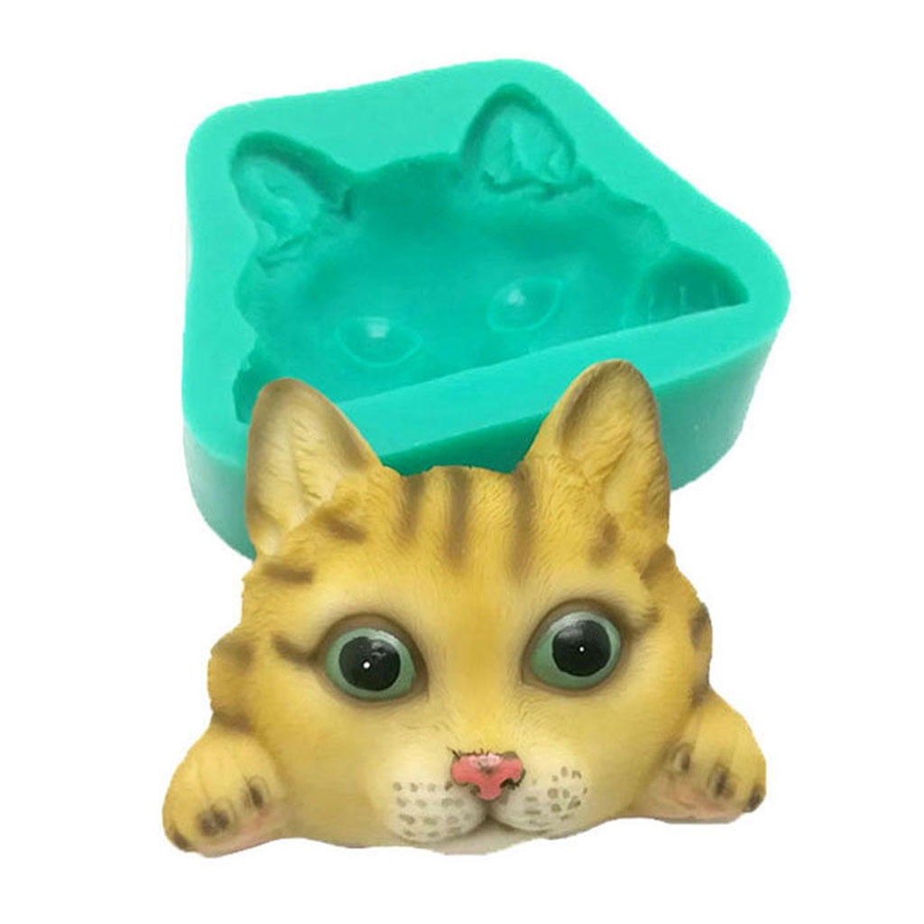 YIGSECU DIY Animal for Cat for Head Shape Moulds Chocolate Mould Clay ...