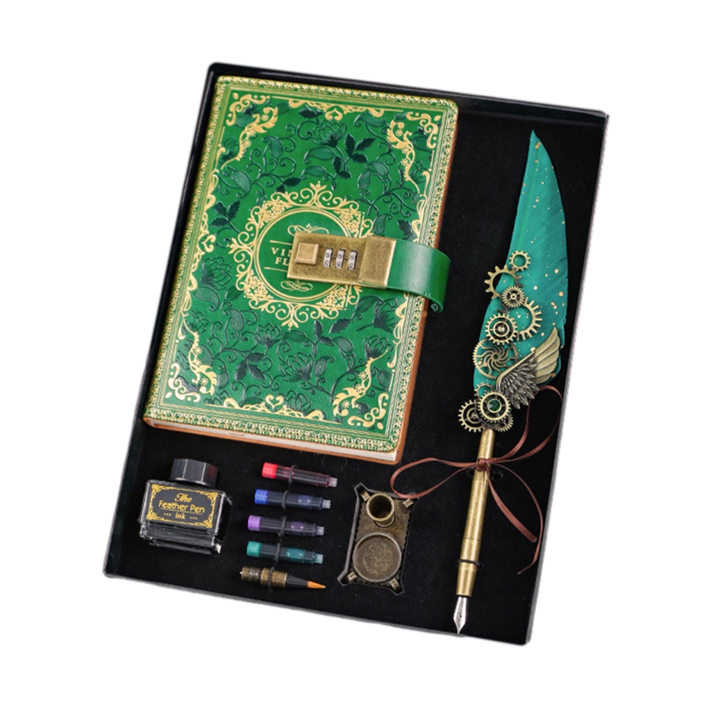 YIGSECU Delicate Set Password Lock Journal PU Leathers Combination Lock ...