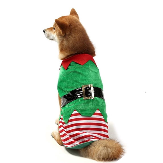 YIGSECU Dog Elf Vest with Red Zig Brim for Puppy Christmas Elf Red and ...