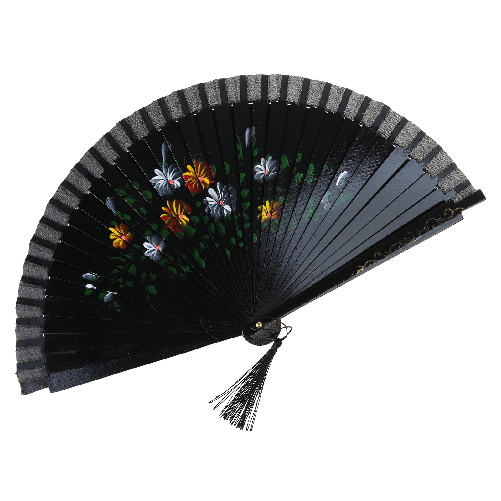 YIGSECU Double Sided Spanish Folding Fan Silk Fabric Dancing Fan for ...