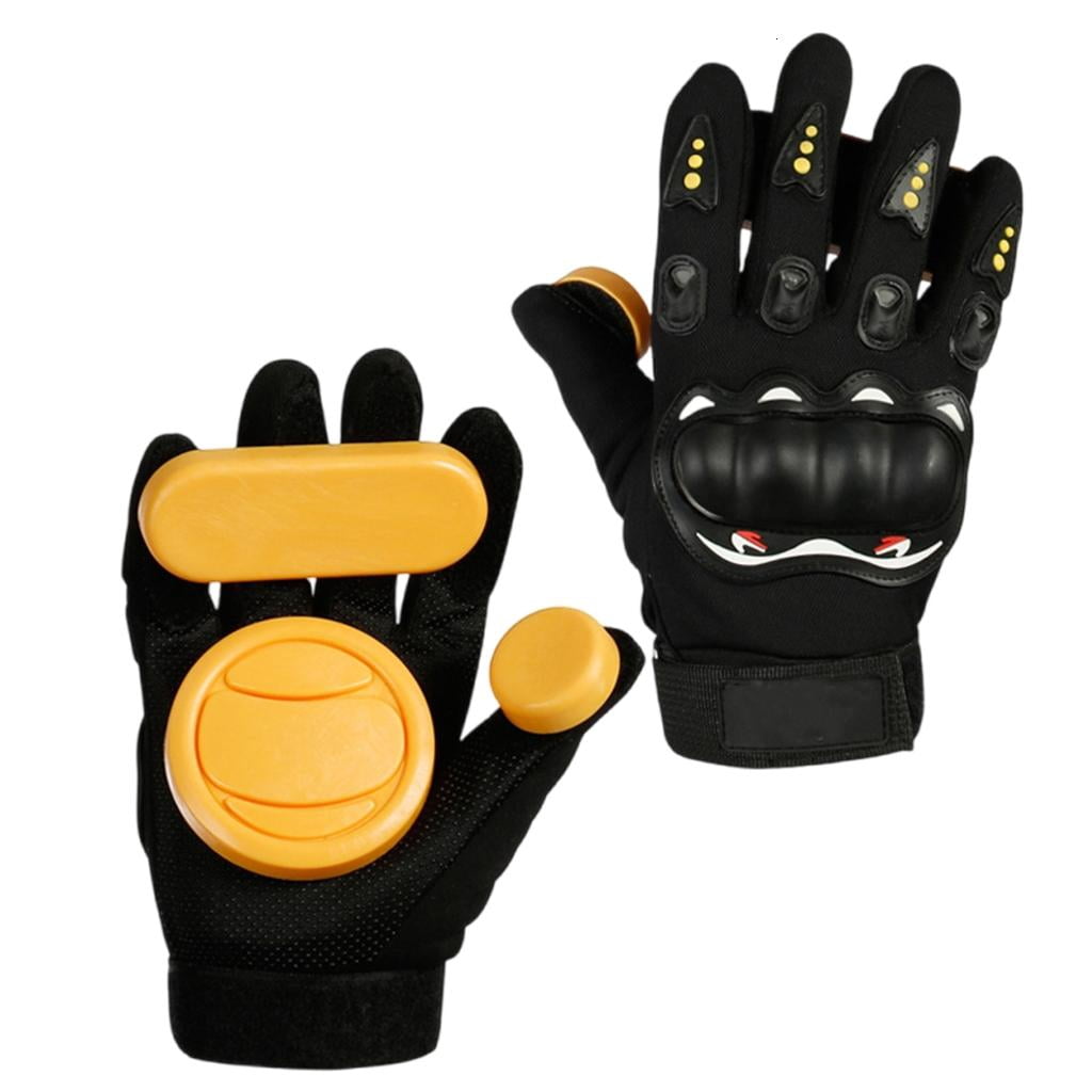 YIGSECU Downhill Slide Gloves with Slider Pucks Longboards Hand Palm ...