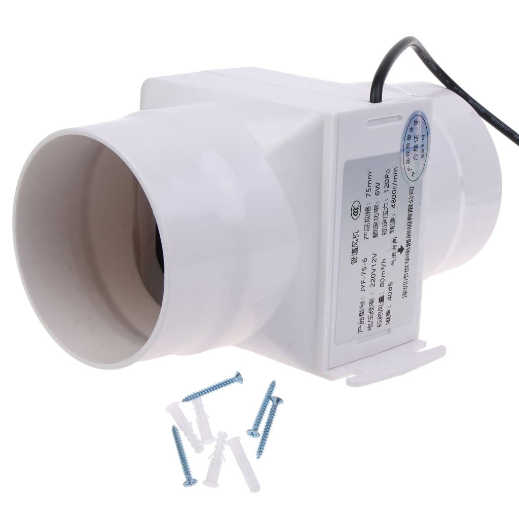 YIGSECU Easy to Carry 3 Inch Duct Exhaust Fan 12V Low Noise Vent Blower ...