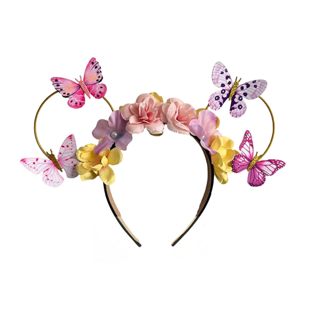 YIGSECU Elegant Flower Hairbands Adjustable Butterfly Headpiece For ...