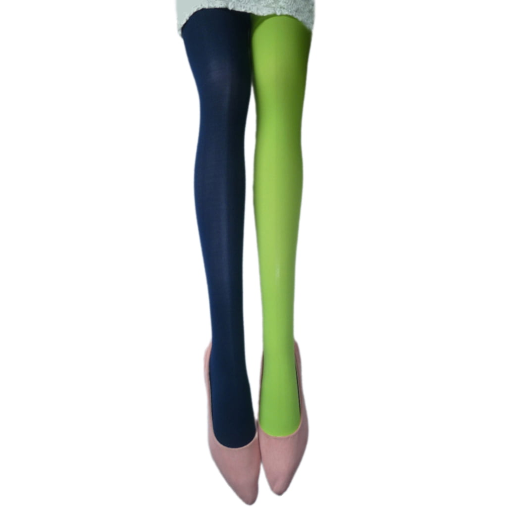 YIGSECU Elegant Two Tone Contrast Color Stockings Soft Silk Velvets ...