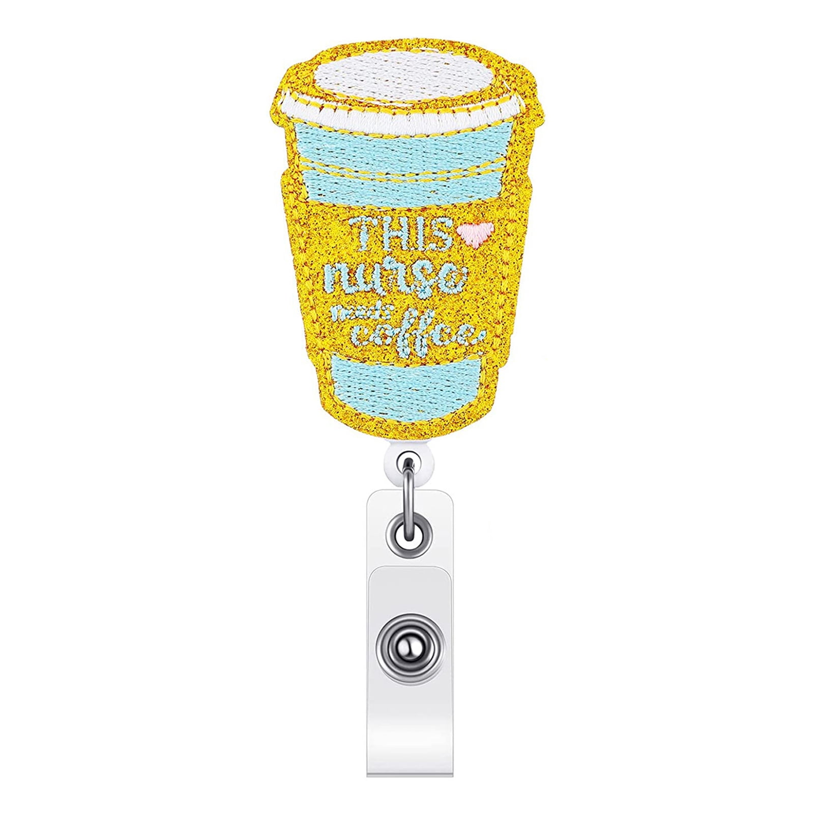 YIGSECU Embroidery Nurse Badge Reel Retractable with Clip Thick Pull ...