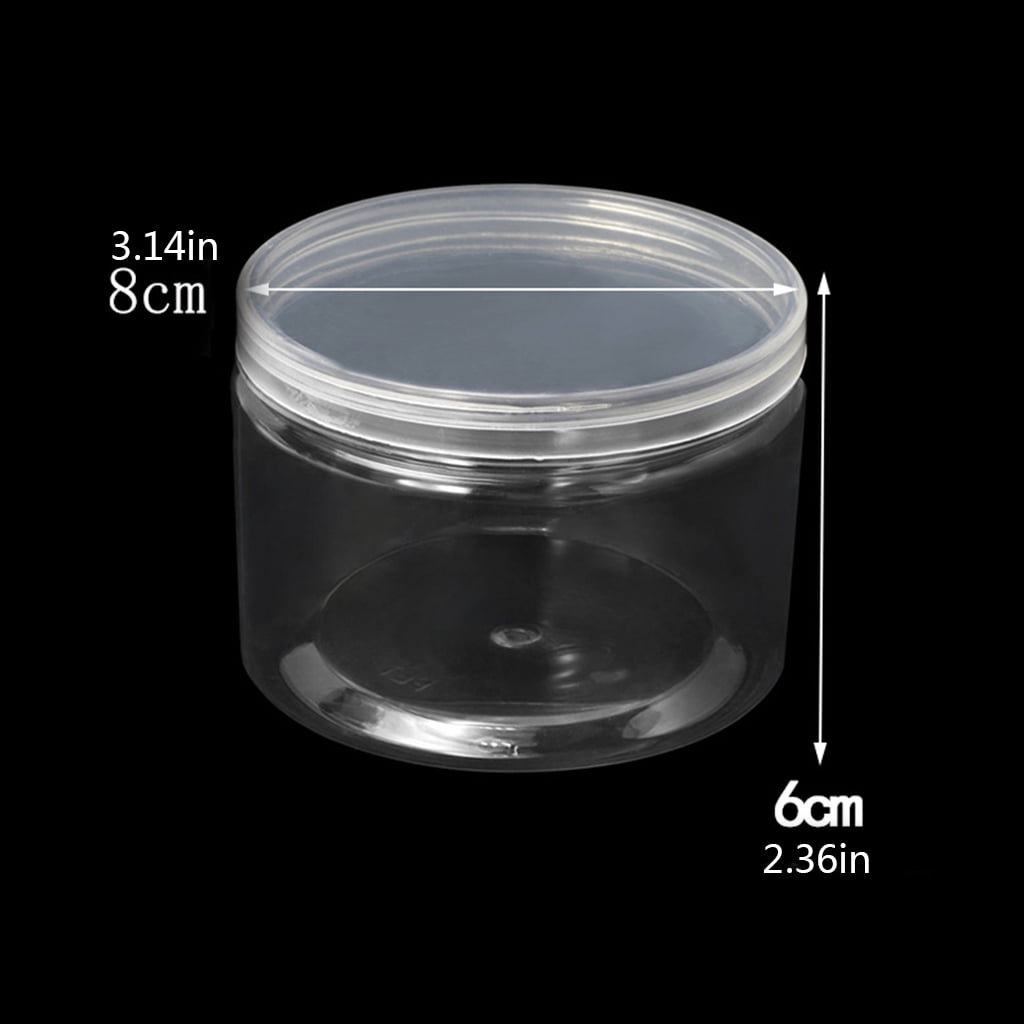 YIGSECU Empty Plastic Storage Jar with Lid Clear Cosmetic Makeup ...