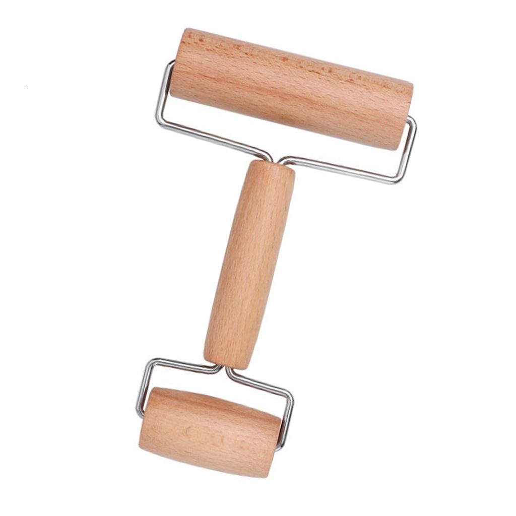 YIGSECU Ergonomic Handle Kitchen Rolling Pin Wooden Dough Flattener ...