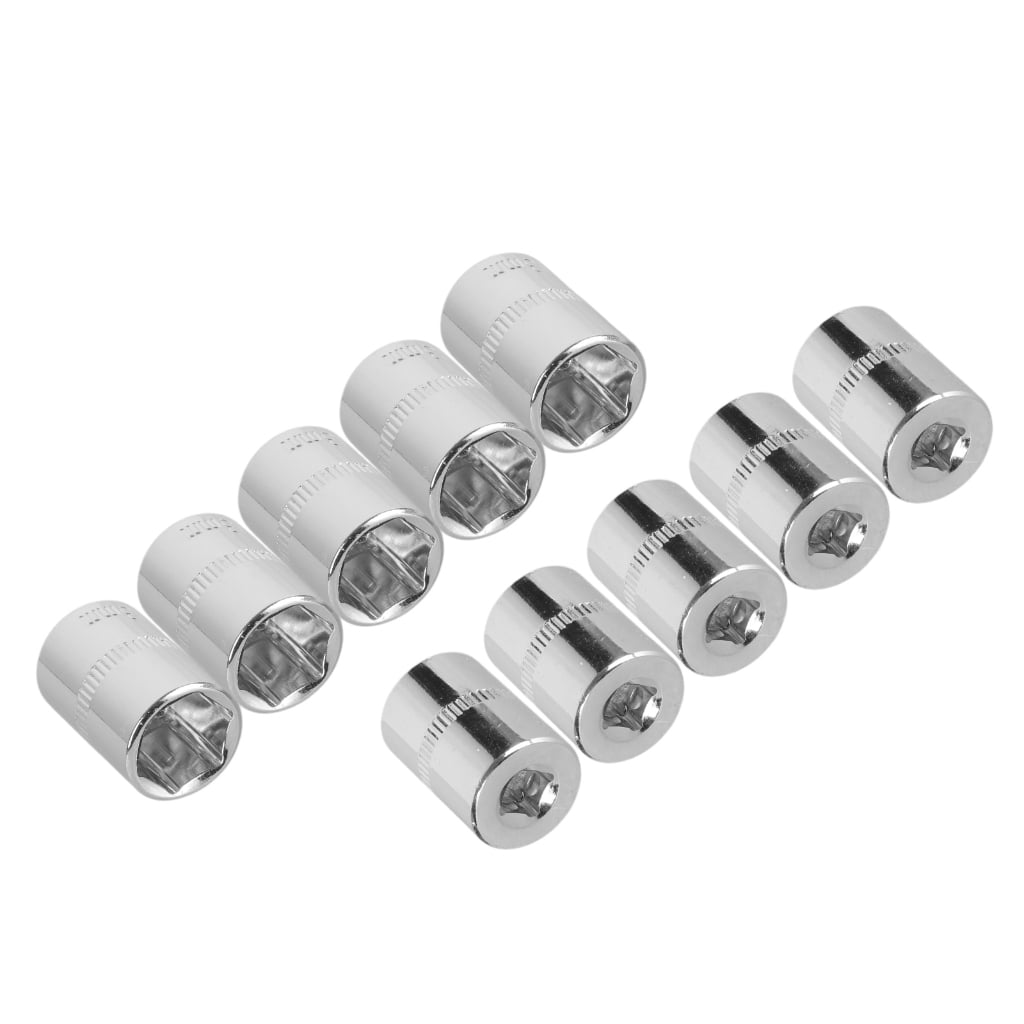 YIGSECU Essential Short Socket Spanner 1/4Inch Drives 6 Point Metric ...