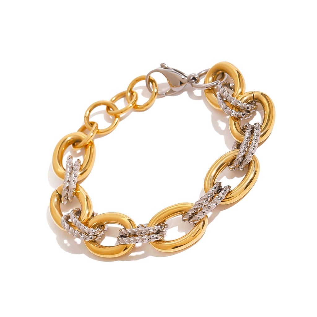 YIGSECU Fashionable 18K Gold Plated Chain Bracelet Elegant Designs ...