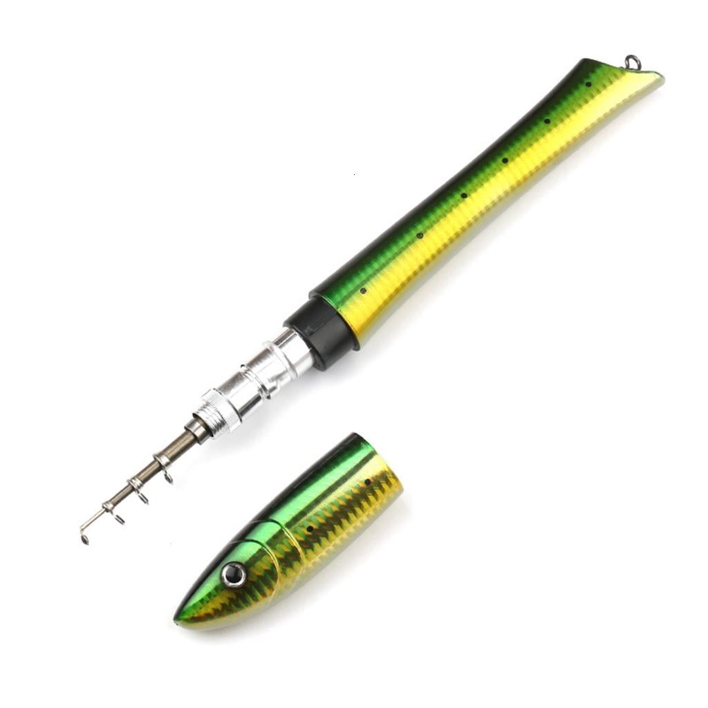 YIGSECU Fish Shaped Telescopic Spinnings Rod Fishings Poles Sea Ice ...