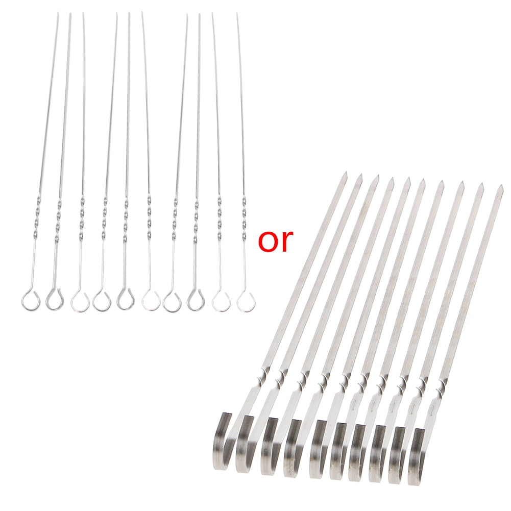 YIGSECU Flat Meat Skewers10pcs/set Family Together Party Yard Picnic ...