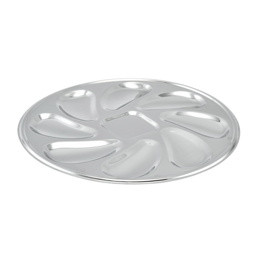 YIGSECU Functional Serving Dish Stainless Steel Oysters Plate Round ...