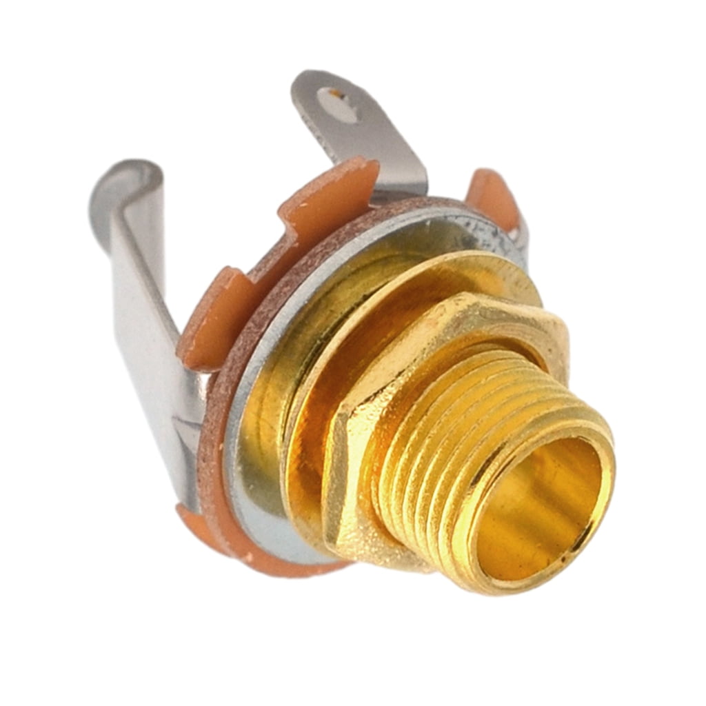 YIGSECU Guitar 1/4Inch (6.35mm) Mono Jacks Socket Chrome Nut and Washer ...