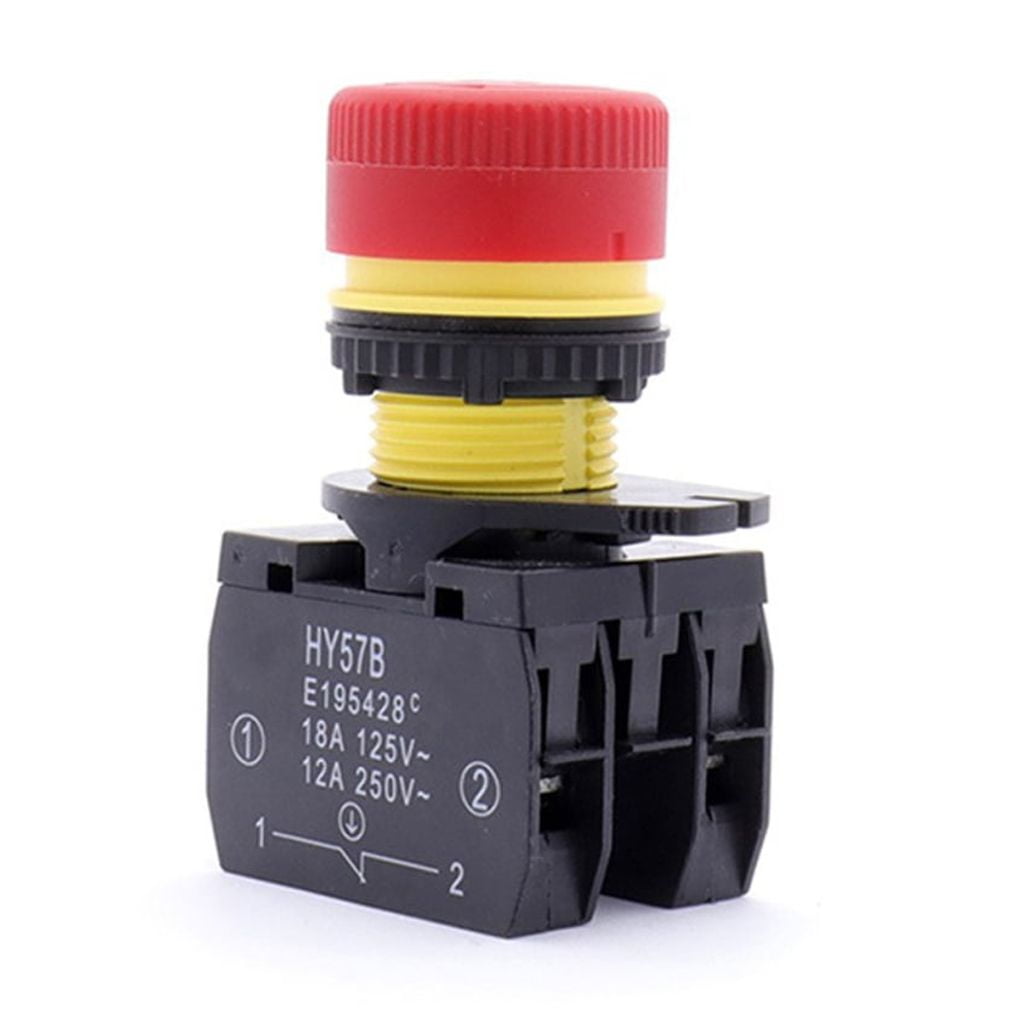 YIGSECU HY57B Mushroom Head Emergencies Stop Rotating Switches Round ...
