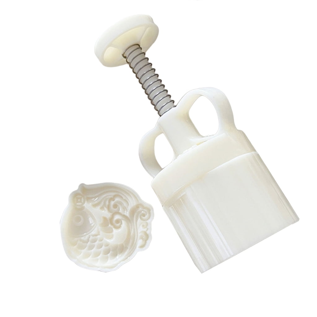 YIGSECU Hand Pressure Dessert Molds Fish Pattern Cookie Stamp Dessert ...