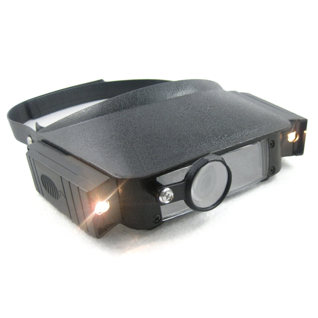 YIGSECU Head Mount Magnifier with 2Led Professional Jewelers Loupe ...