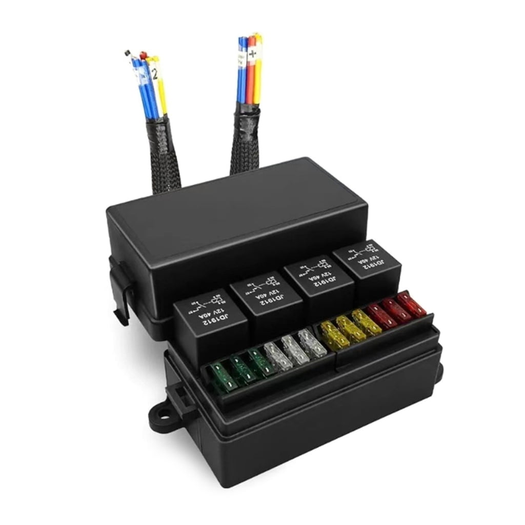 YIGSECU High Load Capacity Weatherproof 12 Way Relays Fuses Box with ...