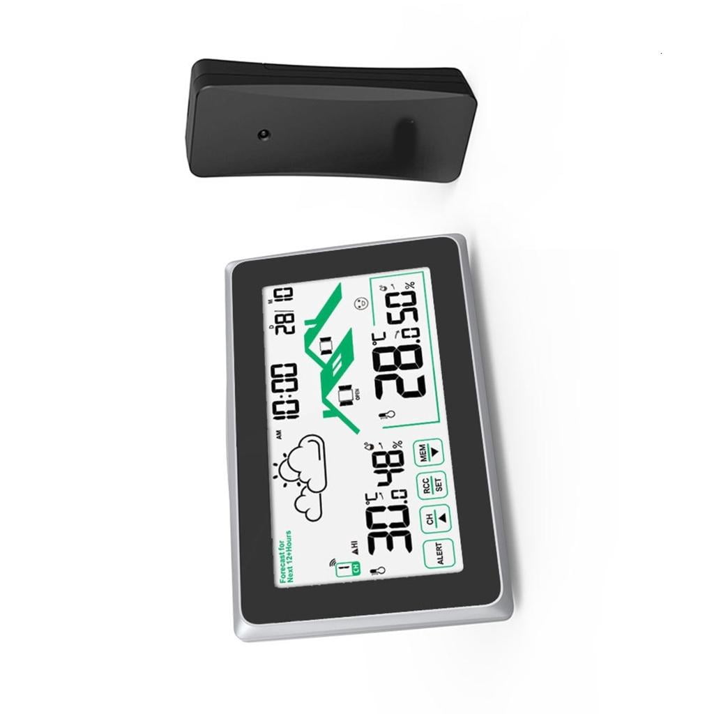 YIGSECU Indoor Outdoor Hygrometer Tool With Radio Controlled Clock And ...