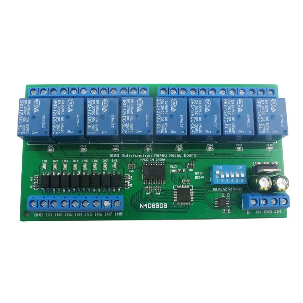 YIGSECU Industrial 8 Channel RS485 Relays Module with Rail Box 8 Inputs ...