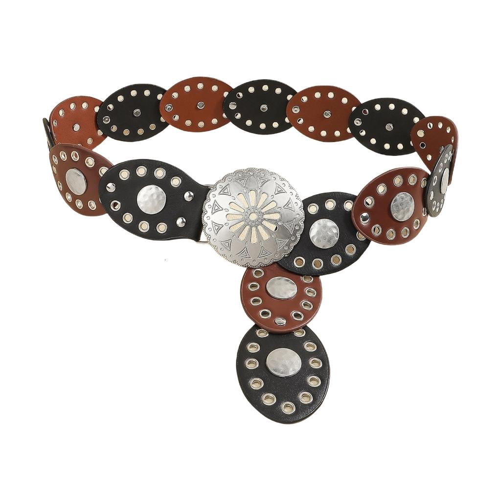 YIGSECU Large Eyelets Belt Western Waistband Pants Belt Fashion ...