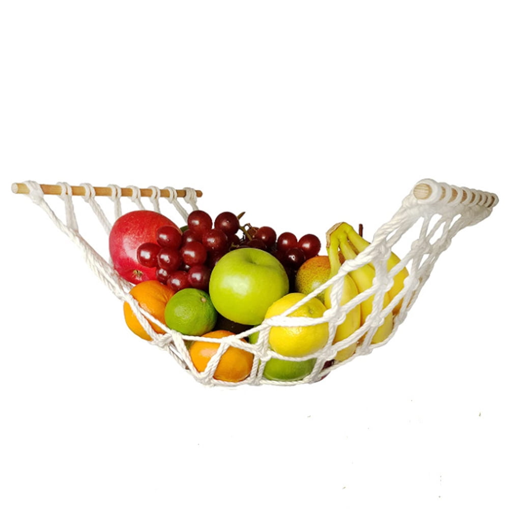 YIGSECU Macrame Fruit Hammock Under Cabinet Storage Fruits Net Boho ...