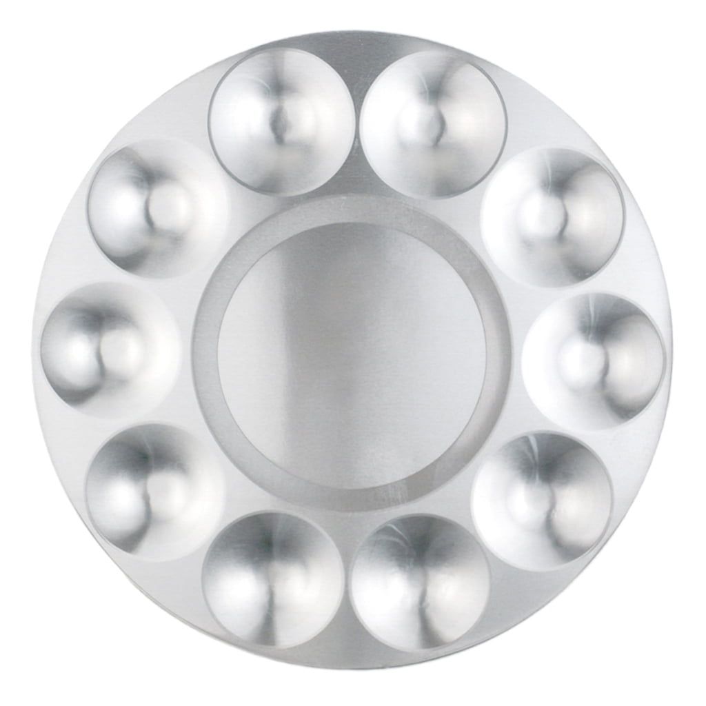 YIGSECU Metal Paint Mixing Palette Round Paint Tray Artist Paint Mixing ...
